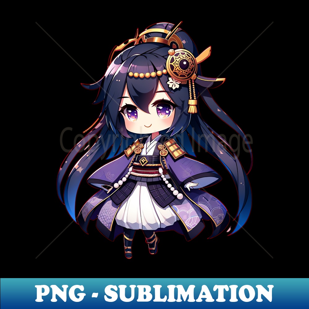 Cute Chibi Anime Girl Inspired by Raiden Shogun Genshin impa | Inspire ...