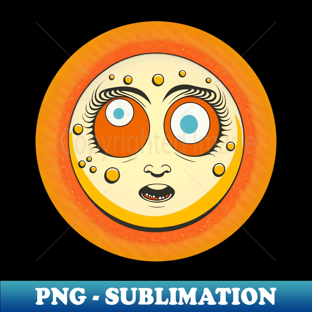 Crazy Moon Face - Vintage Sublimation PNG Download - Add a F | Inspire ...