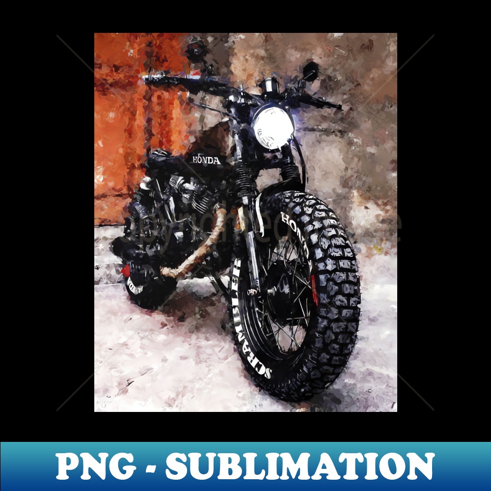 Scrambler Motorcycle Oil Painting Bike Drawing Motorbike Pai | Inspire ...