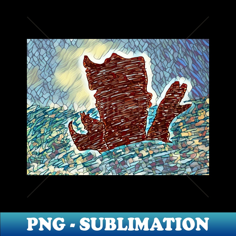 Rock in the ocean drawing - PNG Transparent Sublimation File | Inspire Uplift