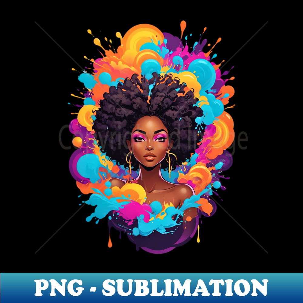 Black Woman Psychedelic Attract retro vintage 80s disco desi | Inspire ...