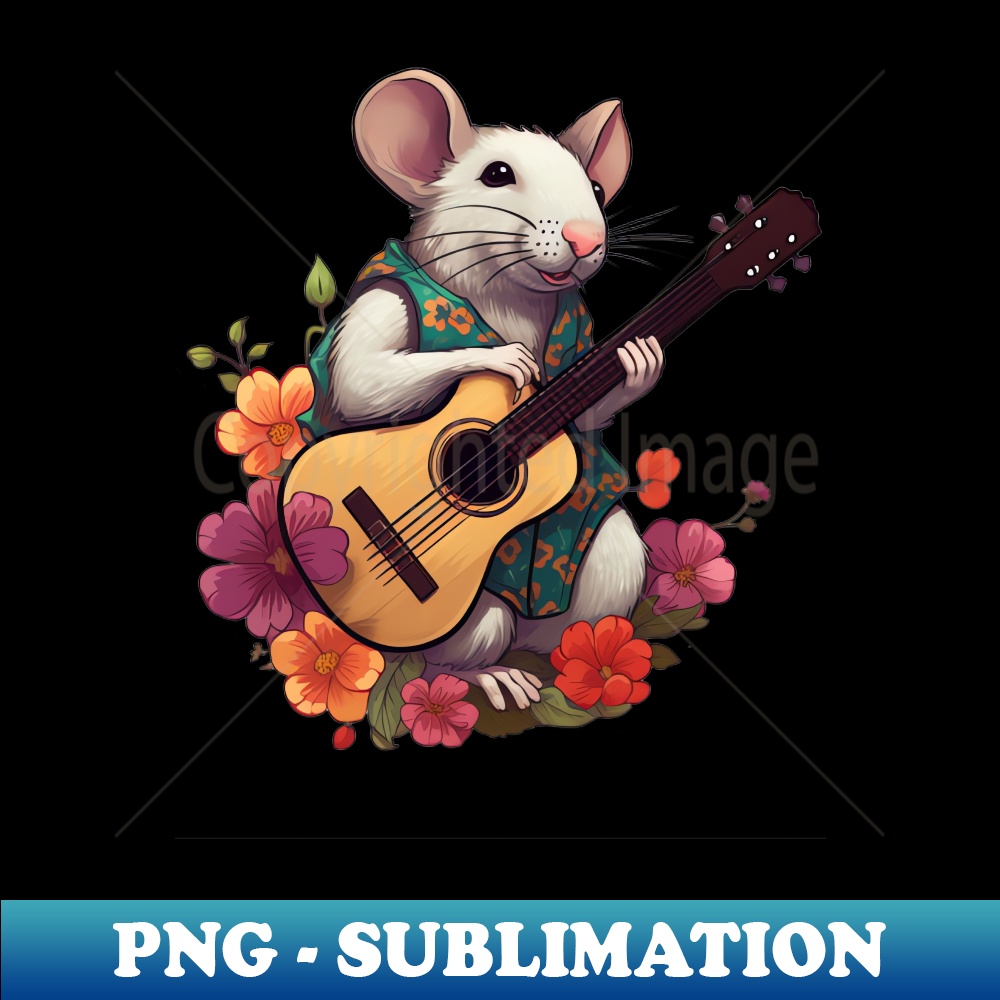 Cute Cottagecore Aesthetic Rat Guitar Lover - PNG Transparen | Inspire ...