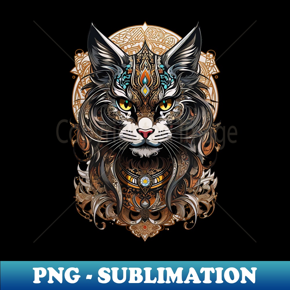 Devious Black Cat Tribal fusion art design - Signature Subli | Inspire Uplift
