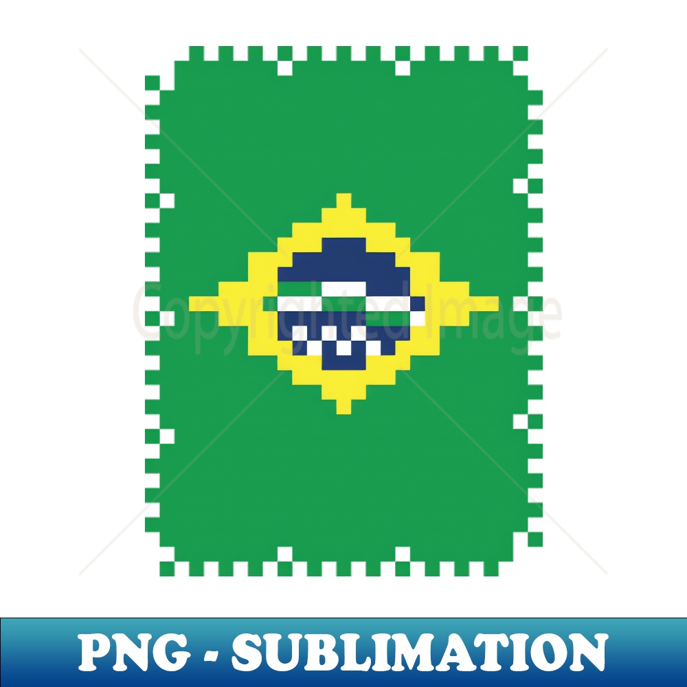 Flag of Brazil - Post Stamp - Pixels - Trendy Sublimation Di | Inspire ...