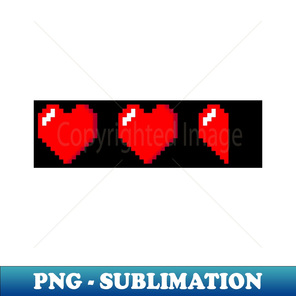 Three Hearts Life Bar - Retro PNG Sublimation Digital Downlo | Inspire ...