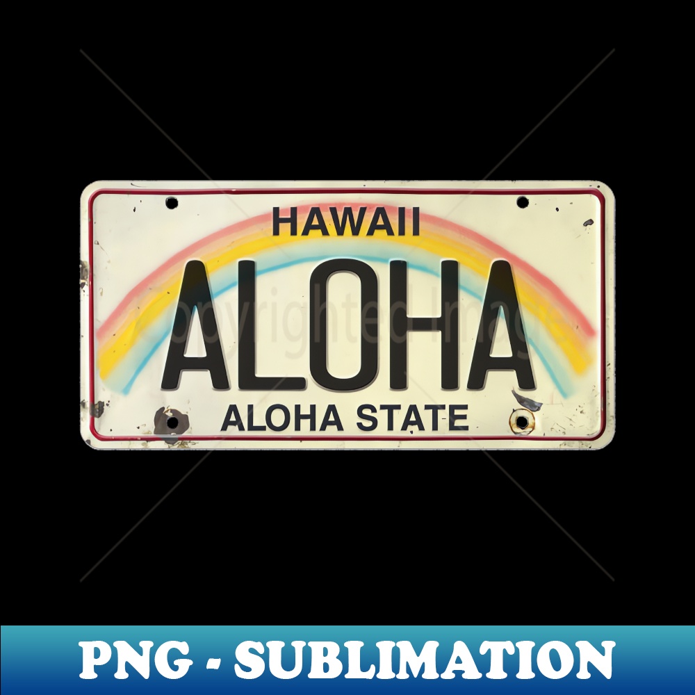 Aloha Vintage Hawaii License Plate - PNG Sublimation Digital | Inspire ...