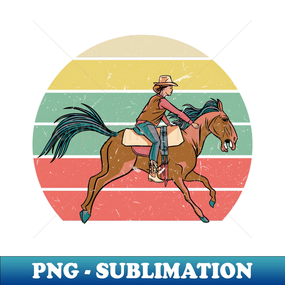 Horse Riding Sun in vintage retro style Cowgirl - Elegant Su | Inspire ...