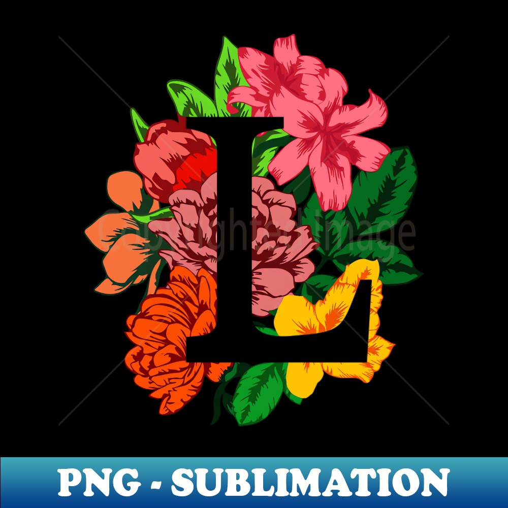 Capital letter L monogram with peony and lily flower - Insta | Inspire ...