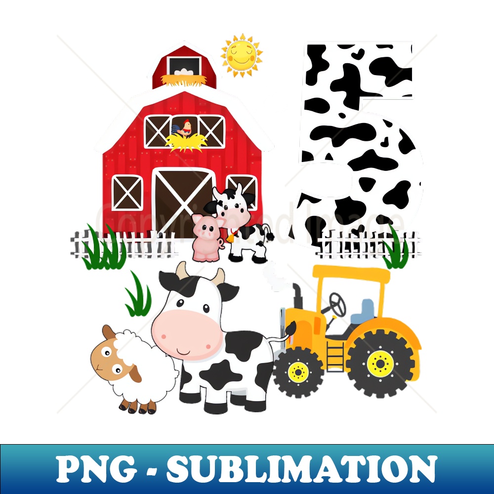 Oink Baa Moo Im 5 Farm Theme Birthday Gift 5 Yrs Old - PNG T | Inspire ...