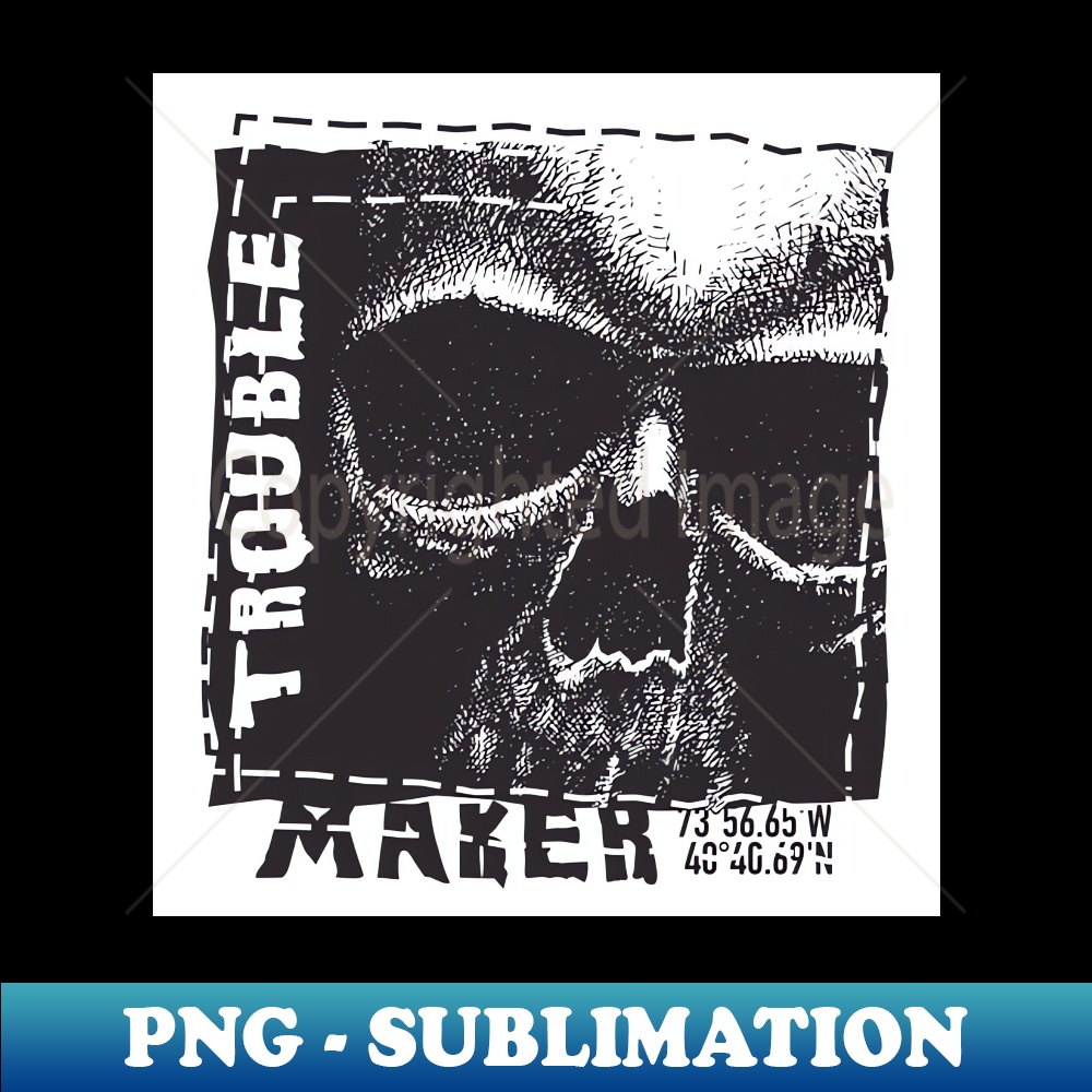 The Trouble Maker Skull - PNG Transparent Sublimation Design | Inspire ...