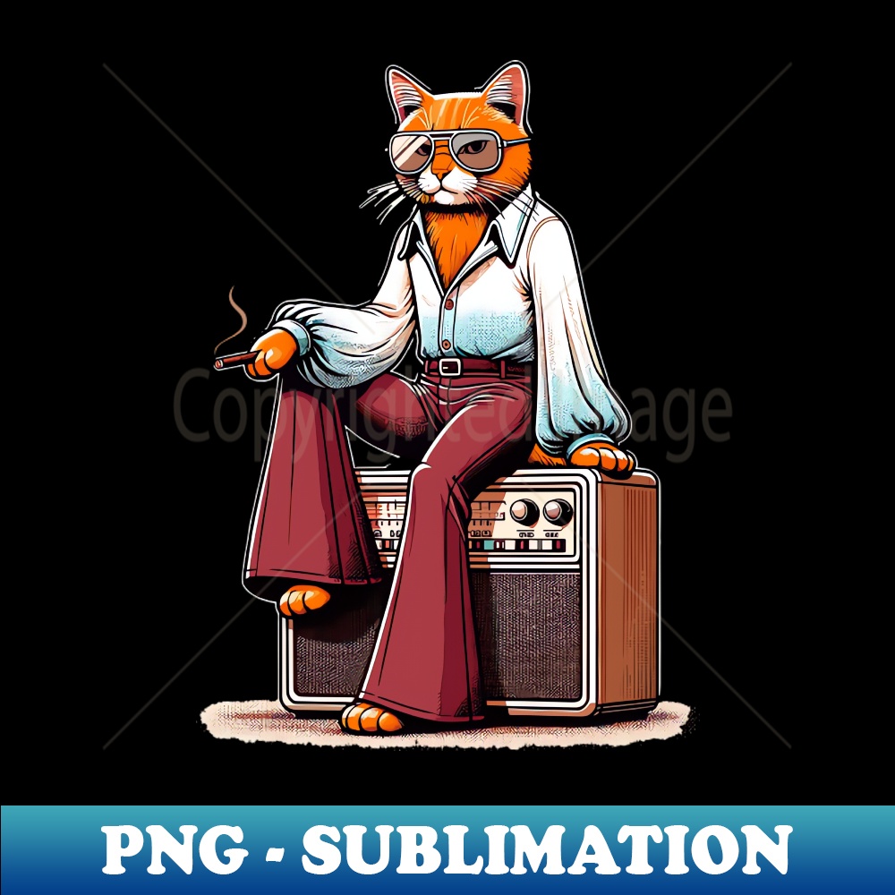 Smoking cat and a vintage radio - High-Quality PNG Sublimati | Inspire ...