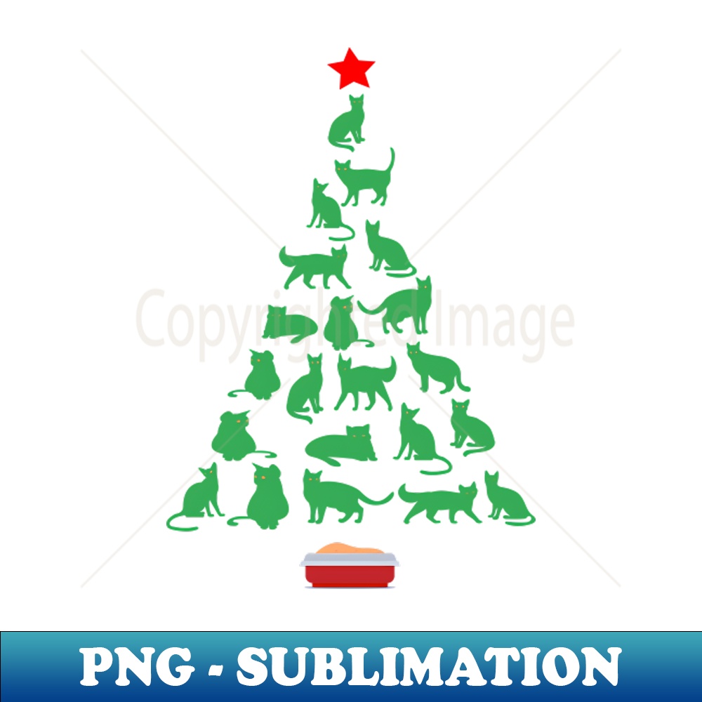 Cat Christmas Tree With Litter Box - Digital Sublimation Dow | Inspire ...