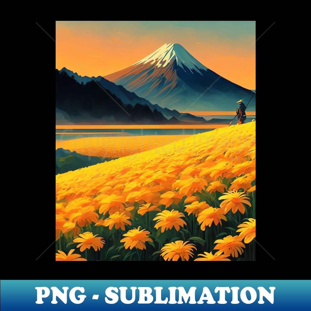 Journey To Mount Fuji - Samurai and Yellow Wildflower - Prem | Inspire ...