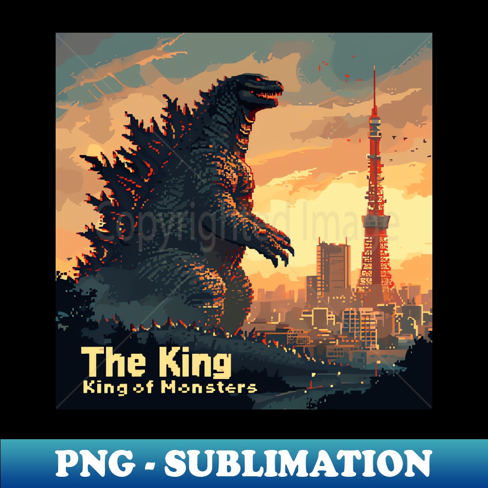 Retro Godzilla - Tokyo Tower - Trendy Sublimation Digital Do | Inspire Uplift