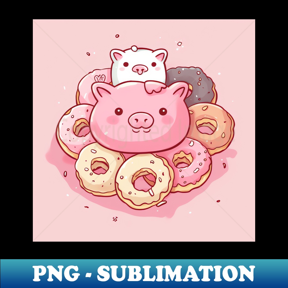 Kawaii Donut Pig Pink Design - Special Edition Sublimation P | Inspire ...