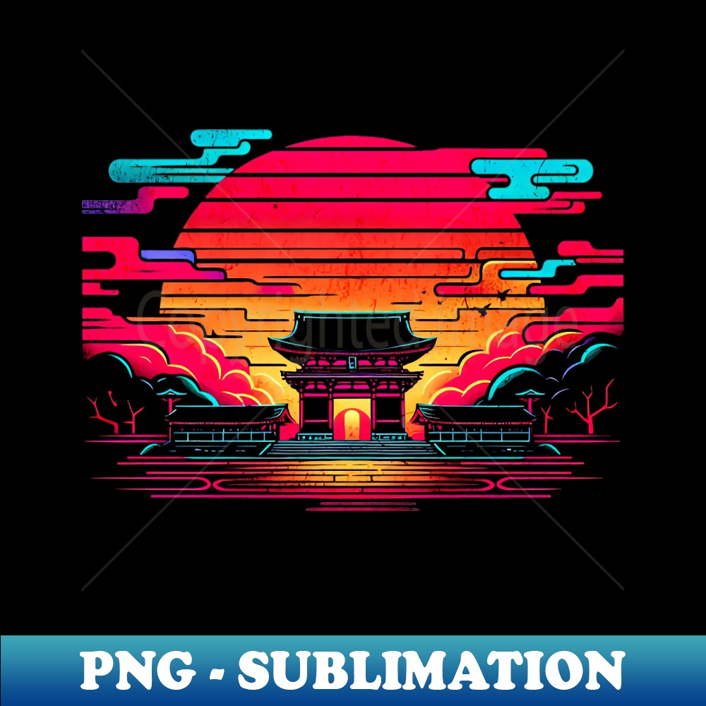 Meiji Shrine Sunset Graffiti Design - PNG Transparent Sublim | Inspire ...