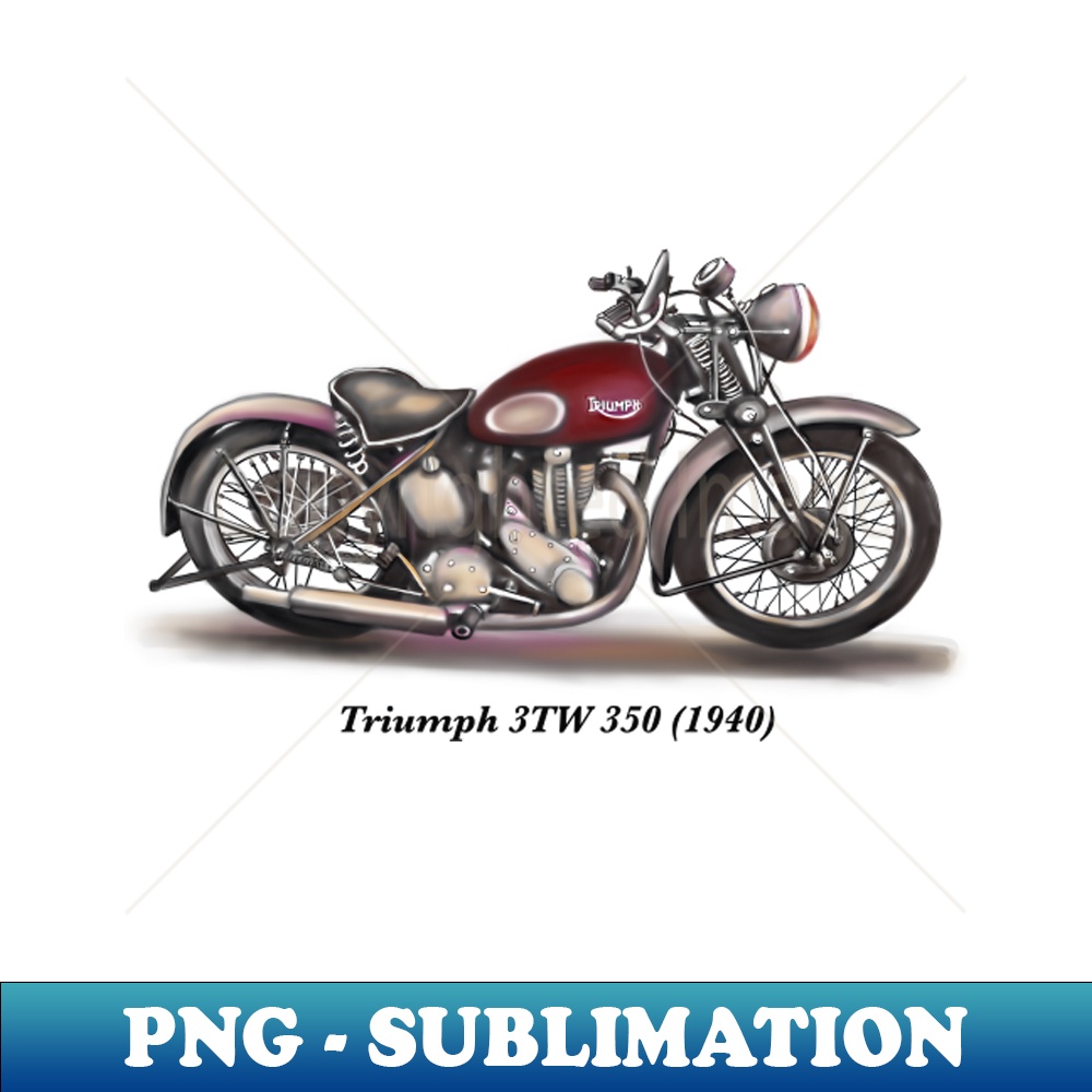 Drawing of Retro Classic Motorcycle Triumph 3TW 350 1940 - H | Inspire ...