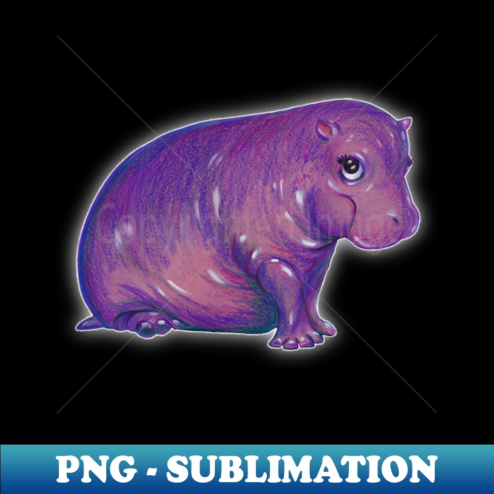 Cute Baby Hippo - PNG Transparent Sublimation Design - Unlea | Inspire ...