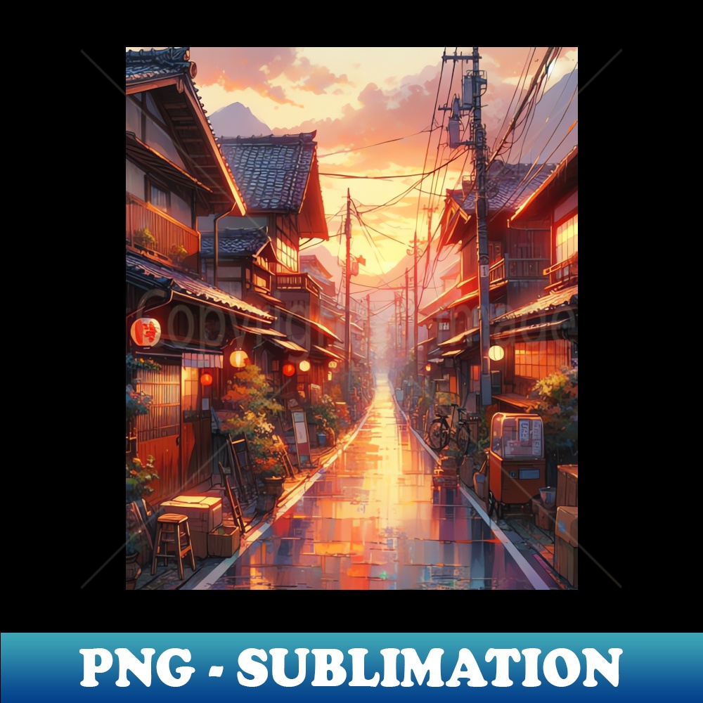 A Japanese Native Road Before Sunset - Anime Drawing - Insta | Inspire ...