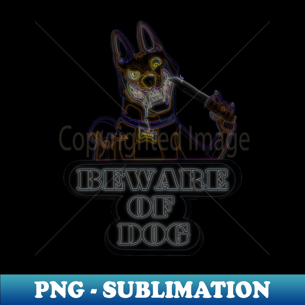 Beware of Dog Line Art - Signature Sublimation PNG File - Br | Inspire ...