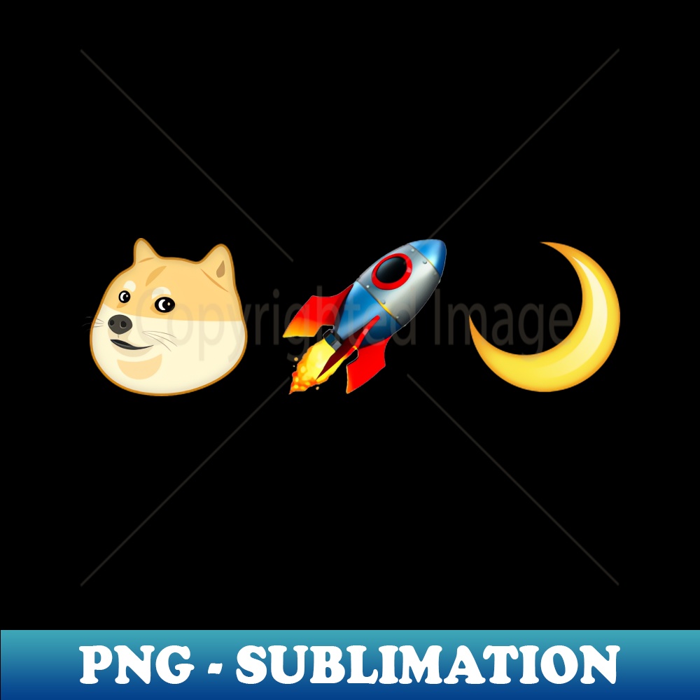 Dogecoin to the Moon emojis - PNG Transparent Sublimation De | Inspire ...