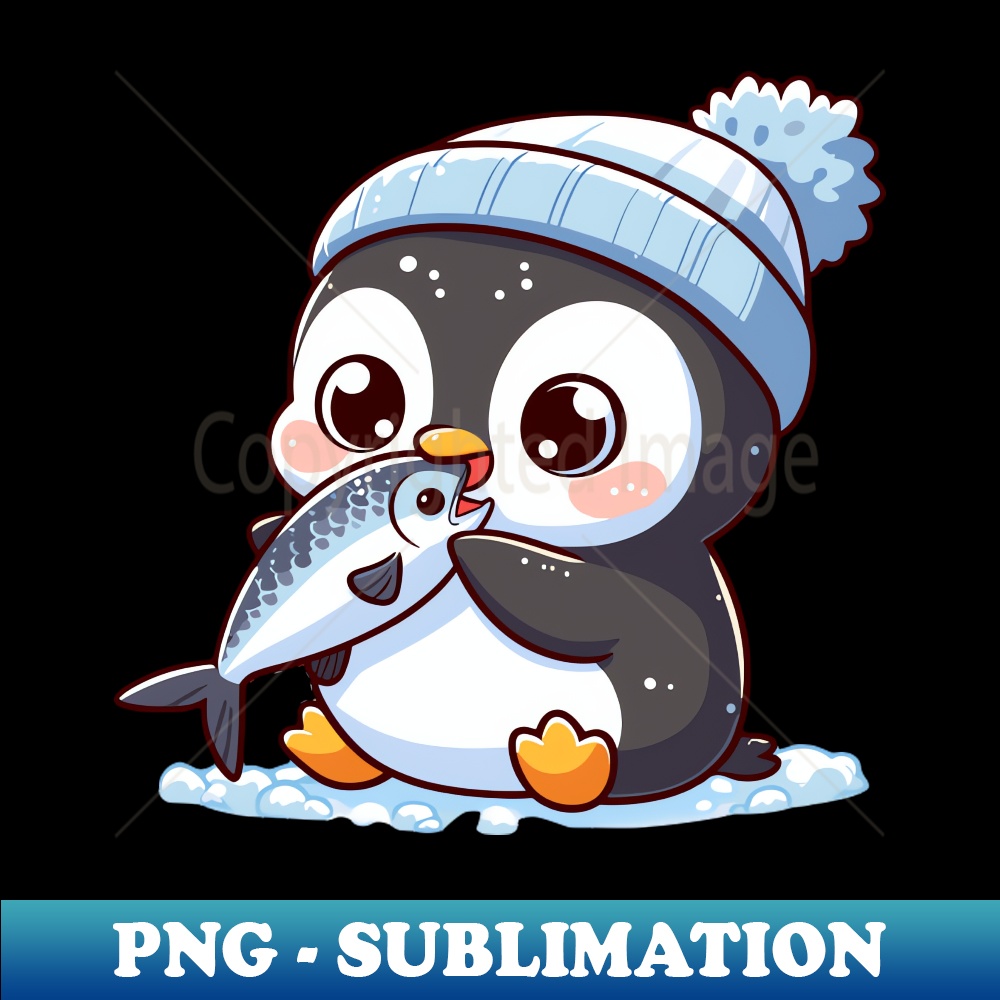 Cute penguin eating fish - Stylish Sublimation Digital Downl | Inspire ...