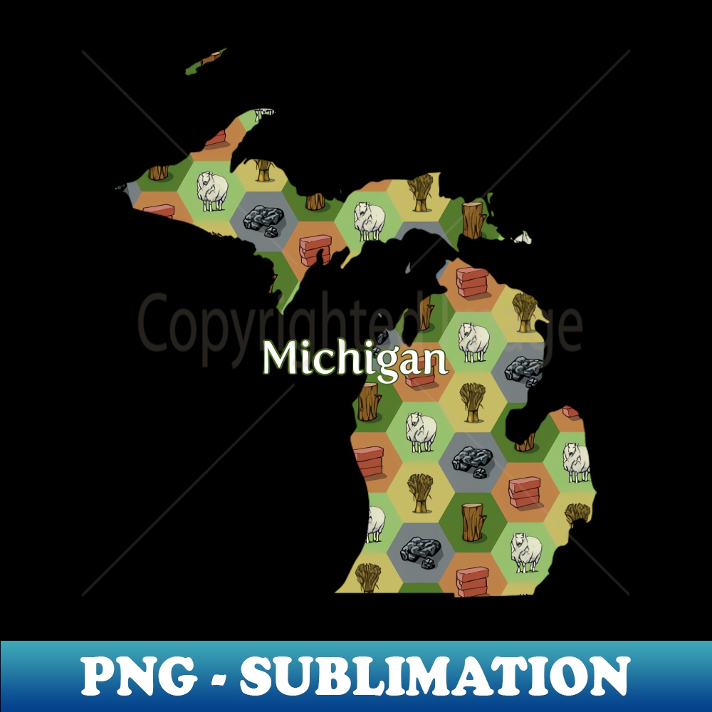 Michigan State Map Board Games - PNG Transparent Sublimation | Inspire ...