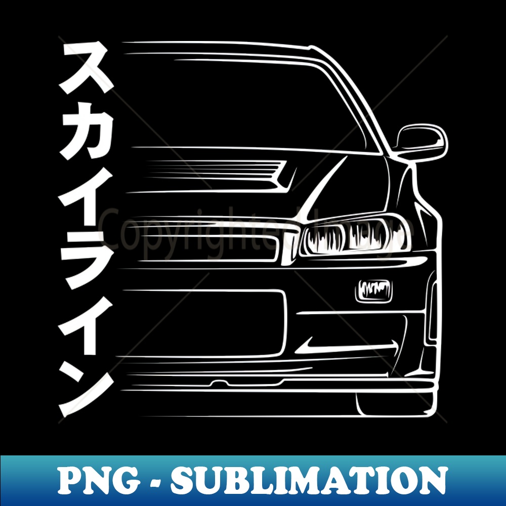 Skyline R34 GT-R Silhouette - Instant PNG Sublimation Downlo | Inspire ...