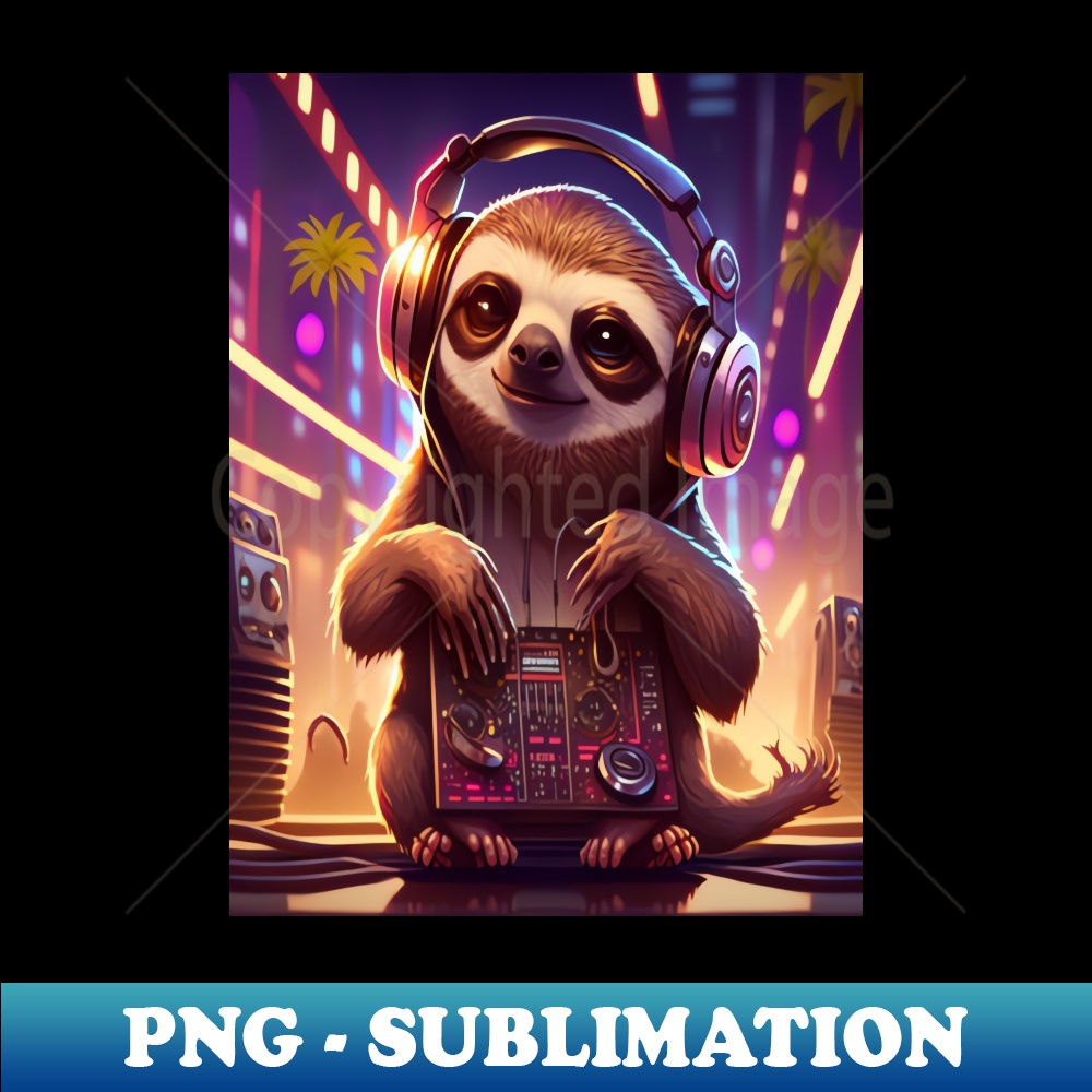 Dj Sloth with Headphones - PNG Transparent Digital Download | Inspire ...
