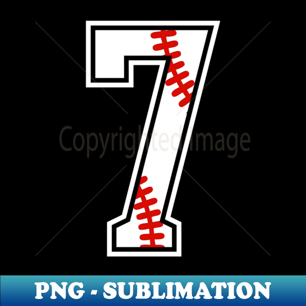 7th Birthday Baseball Big Number Seven 7 Year Old Boy Girl - | Inspire ...