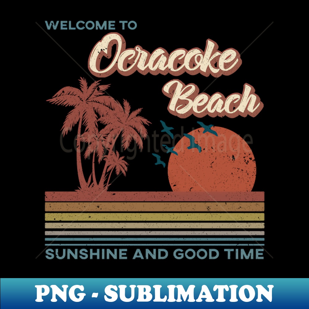Ocracoke Beach - Ocracoke Beach Retro Sunset - Retro PNG Sub | Inspire ...