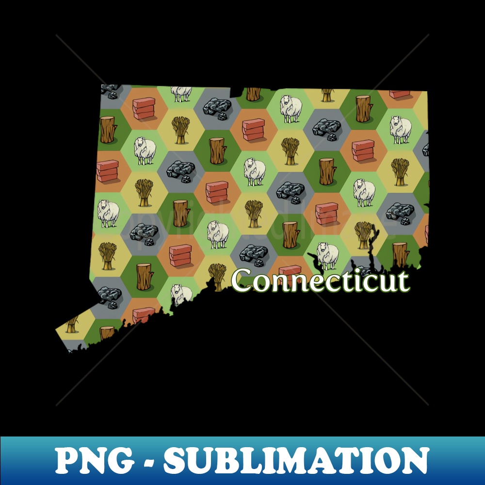Connecticut State Map Board Games - Trendy Sublimation Digit | Inspire Uplift