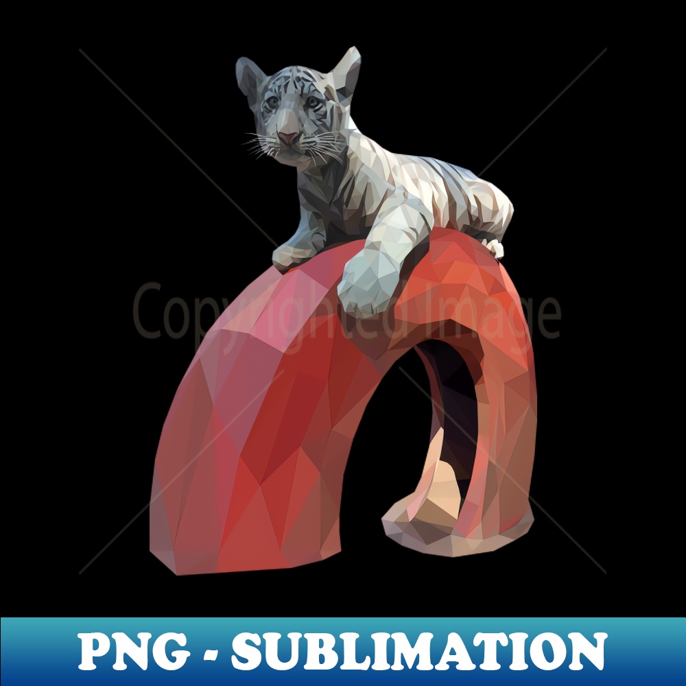 Low Poly White Tiger Cub Playing - Special Edition Sublimati | Inspire ...
