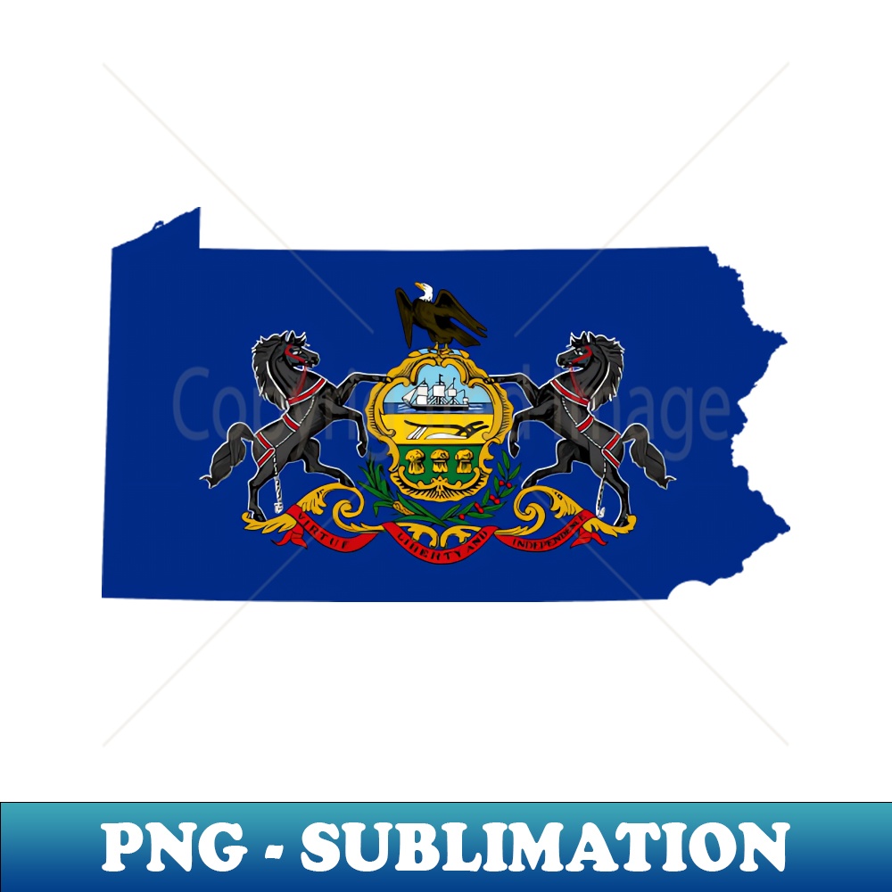 Pennsylvania Flag Map - Aesthetic Sublimation Digital File - | Inspire ...