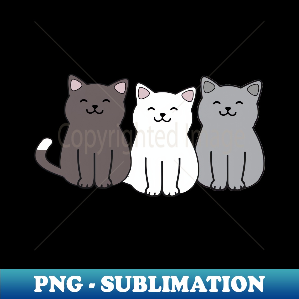 Three cute cats smiling - Special Edition Sublimation PNG Fi | Inspire ...