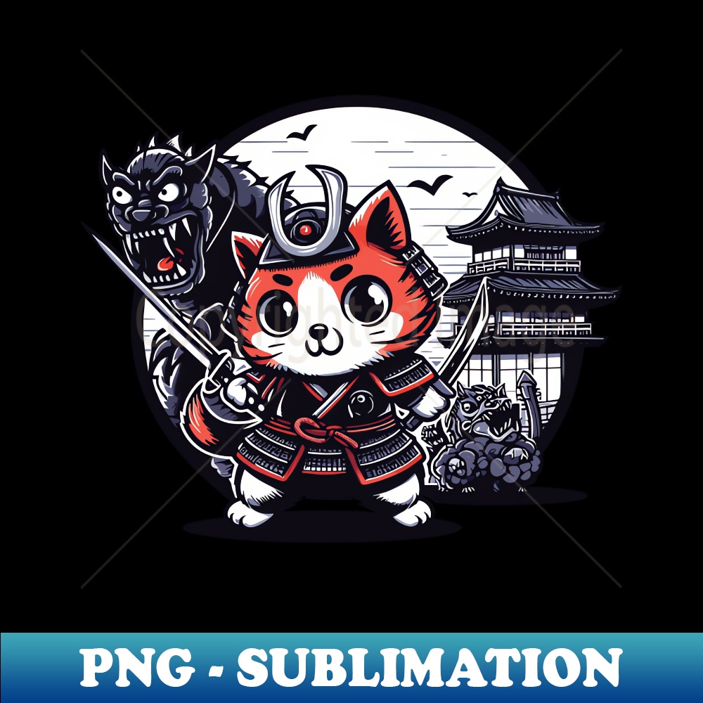 Samurai ninja cat behind Monster and Dojo - PNG Transparent | Inspire ...