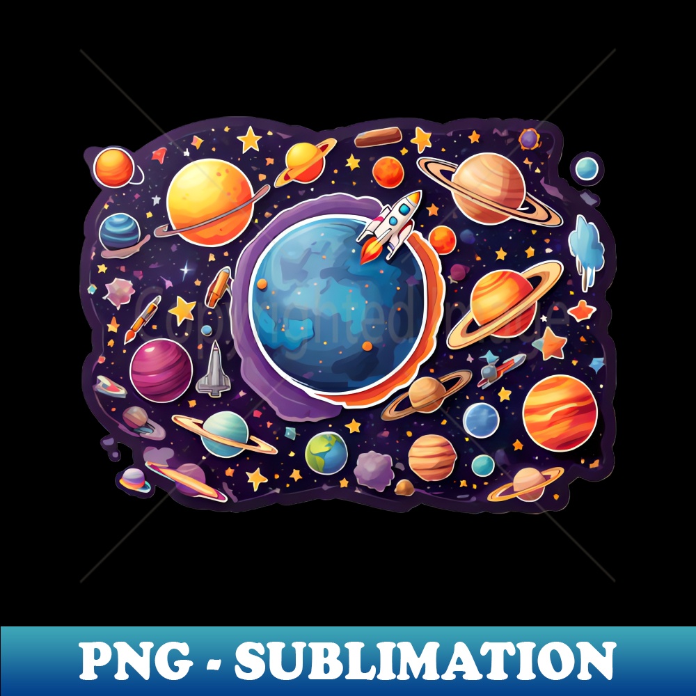Stellar Sticker Collection Fun Space-themed Elements Arrange | Inspire ...