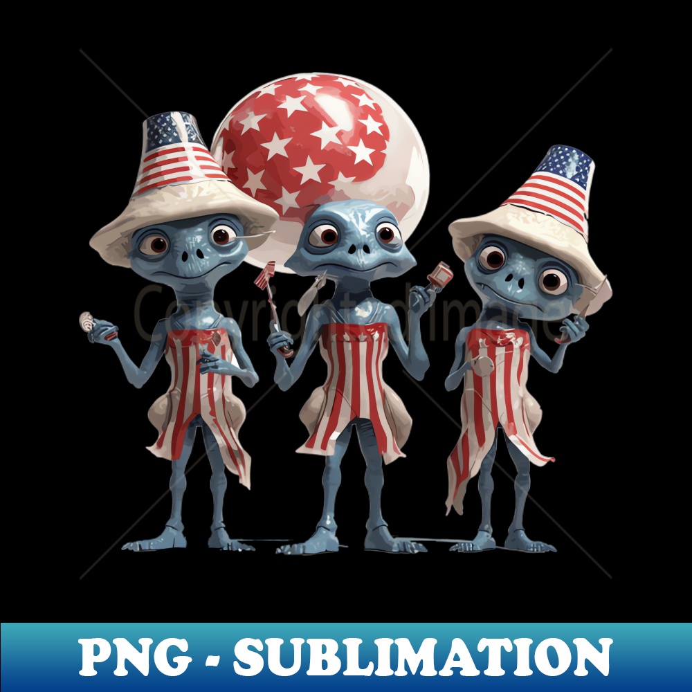 Patriotic Digital Art Aliens Celebrate Independence - PNG Su - Inspire ...