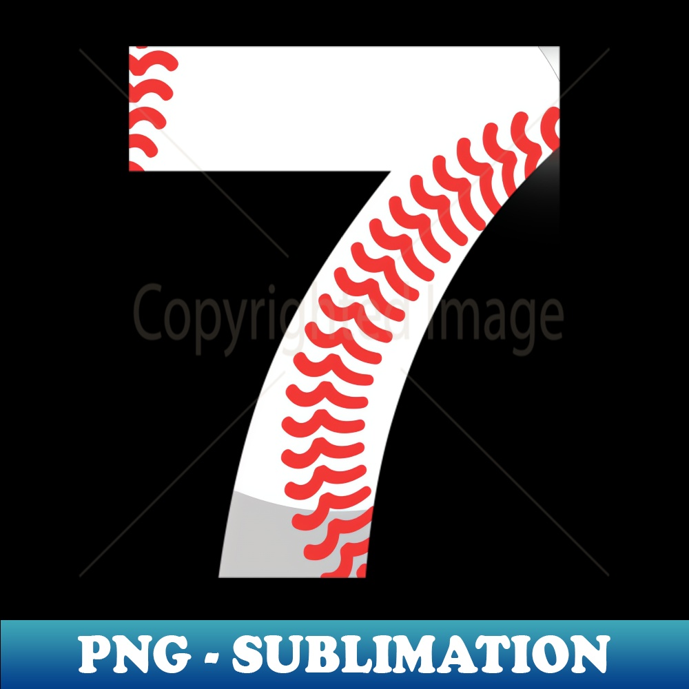 7th Birthday Baseball Big Number Seven 7 Year Old Boy Girl - | Inspire ...