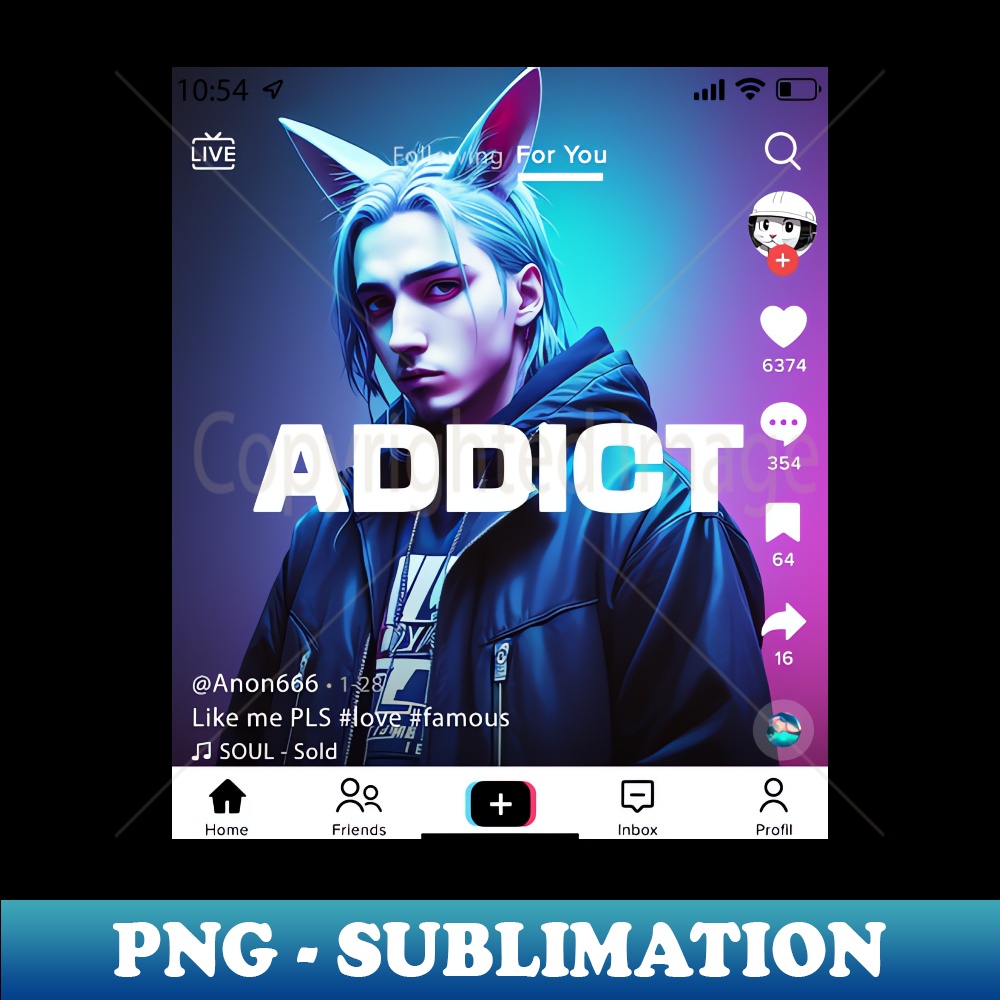 Social Addiction - Design - PNG Transparent Sublimation File - Inspire ...