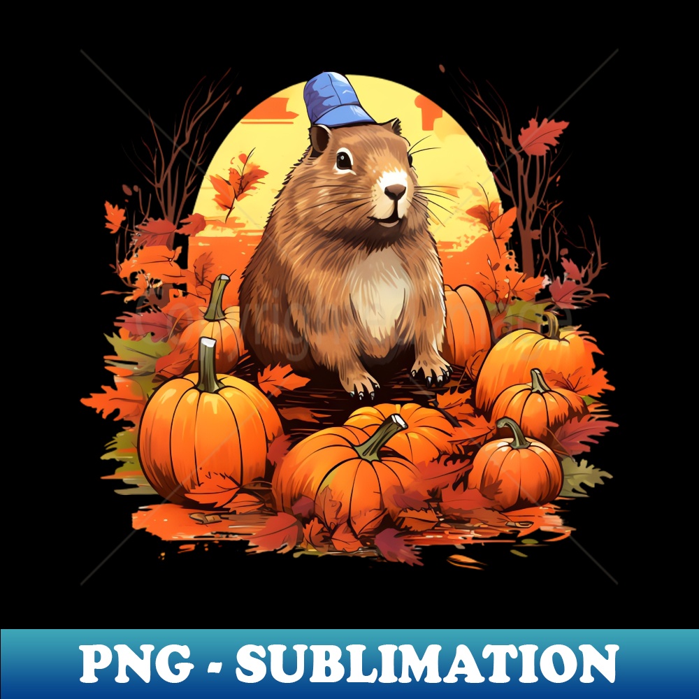 Fall Capybara Wearing Hat - PNG Sublimation Digital Download | Inspire ...