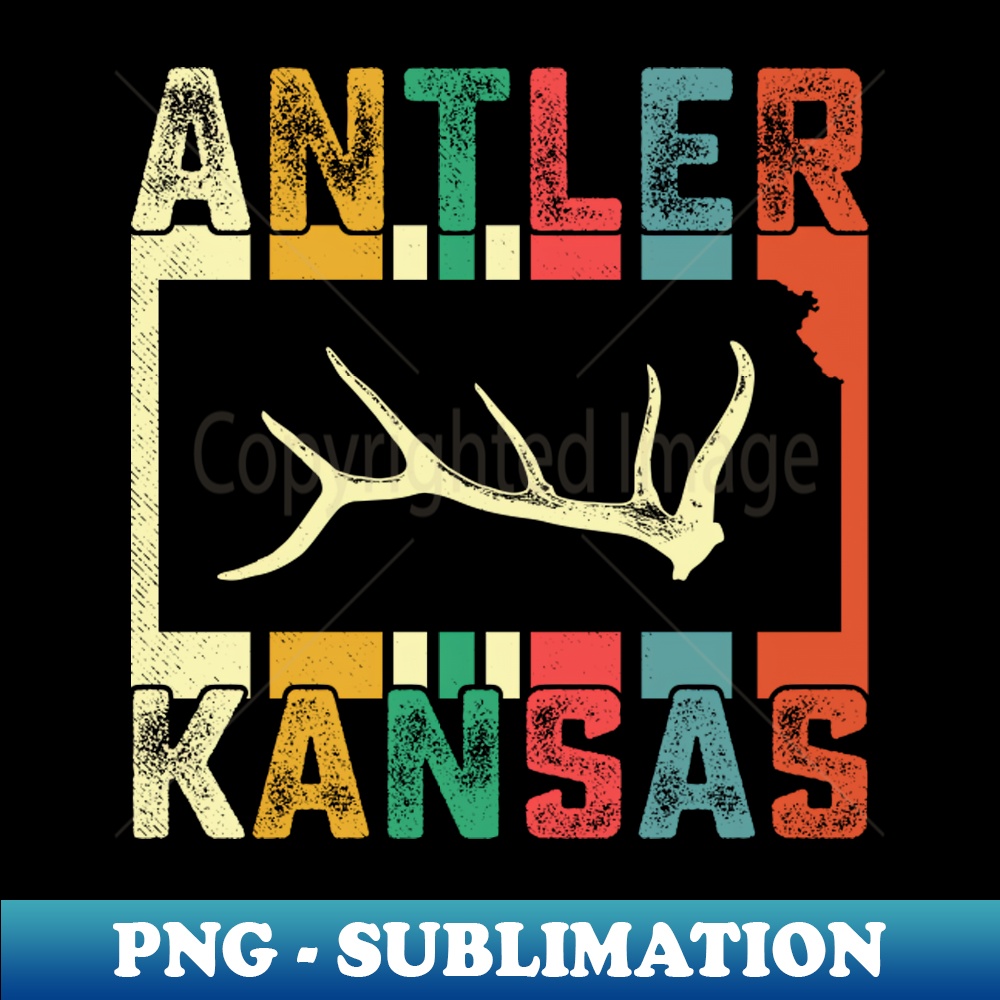 Elk Deer Shed antler hunting kansas MAP distressed t-shirt | Inspire Uplift