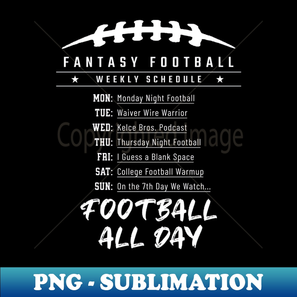 Fantasy Football Weekly Schedule - Artistic Sublimation Digi | Inspire ...