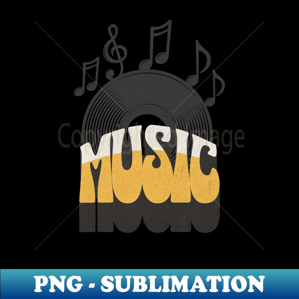 Music text with vinyl record - Modern Sublimation PNG File - | Inspire ...