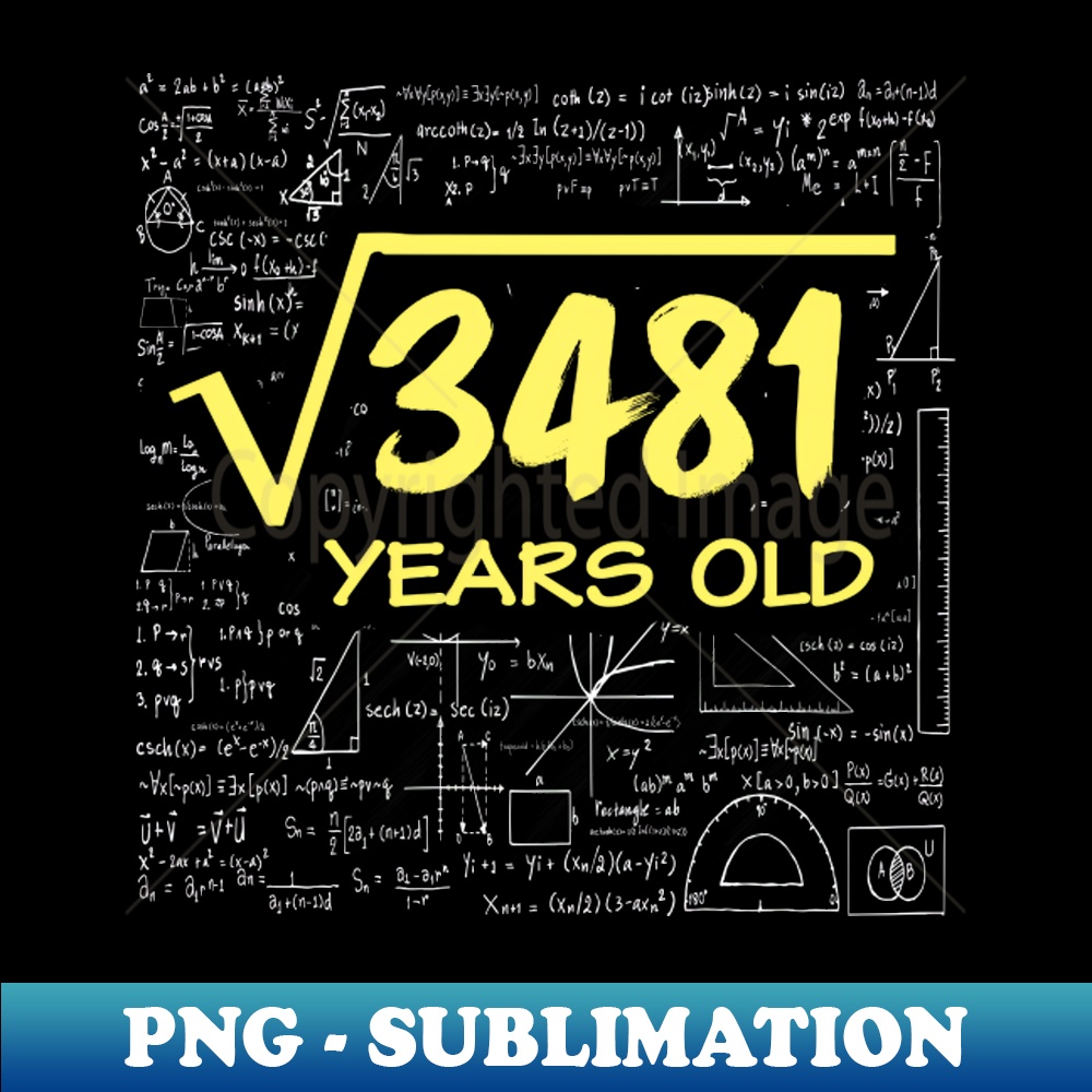 Square Root 59th Birthday 59 Years Old Math Lover - Stylish | Inspire ...