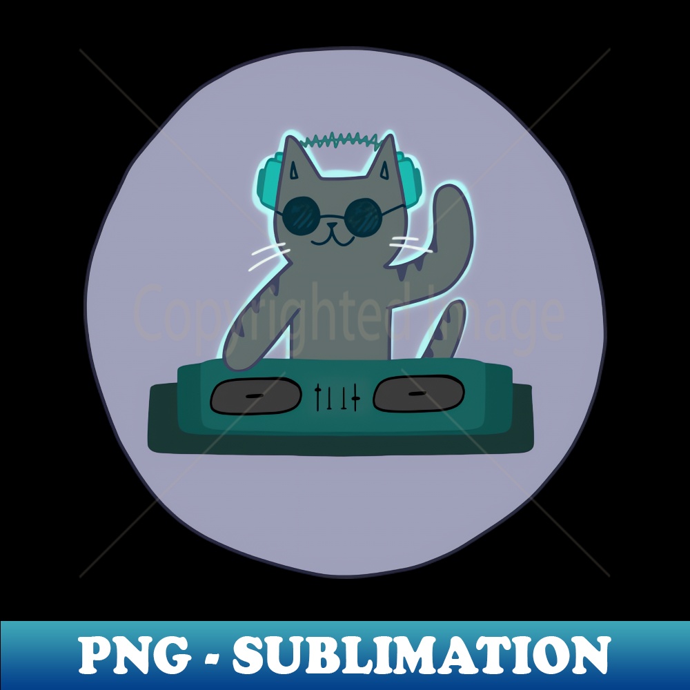 DJ cat - PNG Transparent Digital Download File for Sublimati - Inspire ...