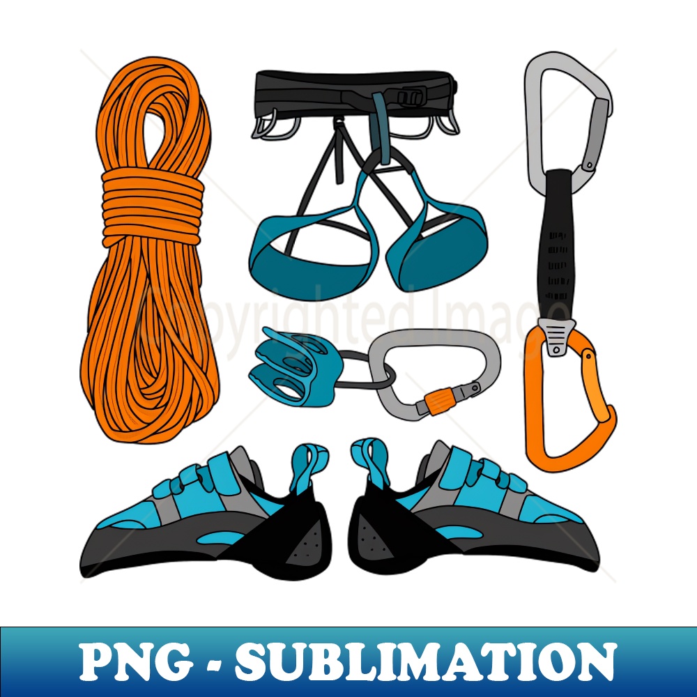 Rock Climbing Gear Layout - Creative Sublimation PNG Downloa | Inspire ...