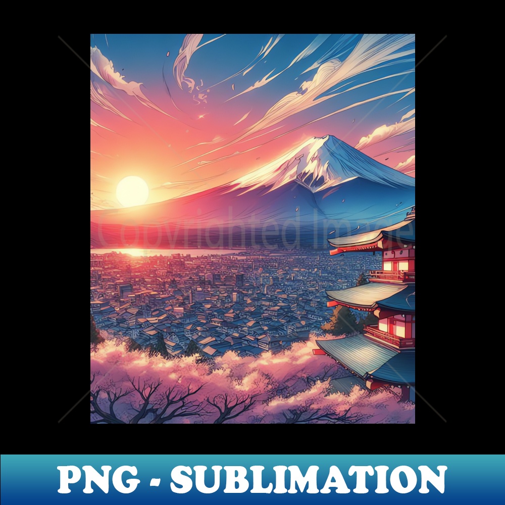 Mount Fuji - Anime Drawing - Artistic Sublimation Digital Fi | Inspire ...