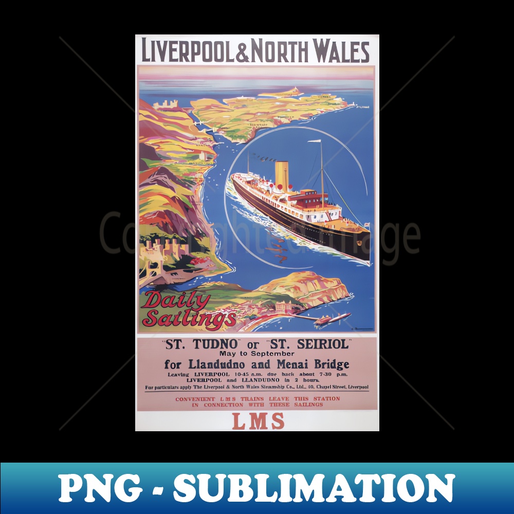 Liverpool North Wales - LMS - Vintage Railway Travel Poster | Inspire ...