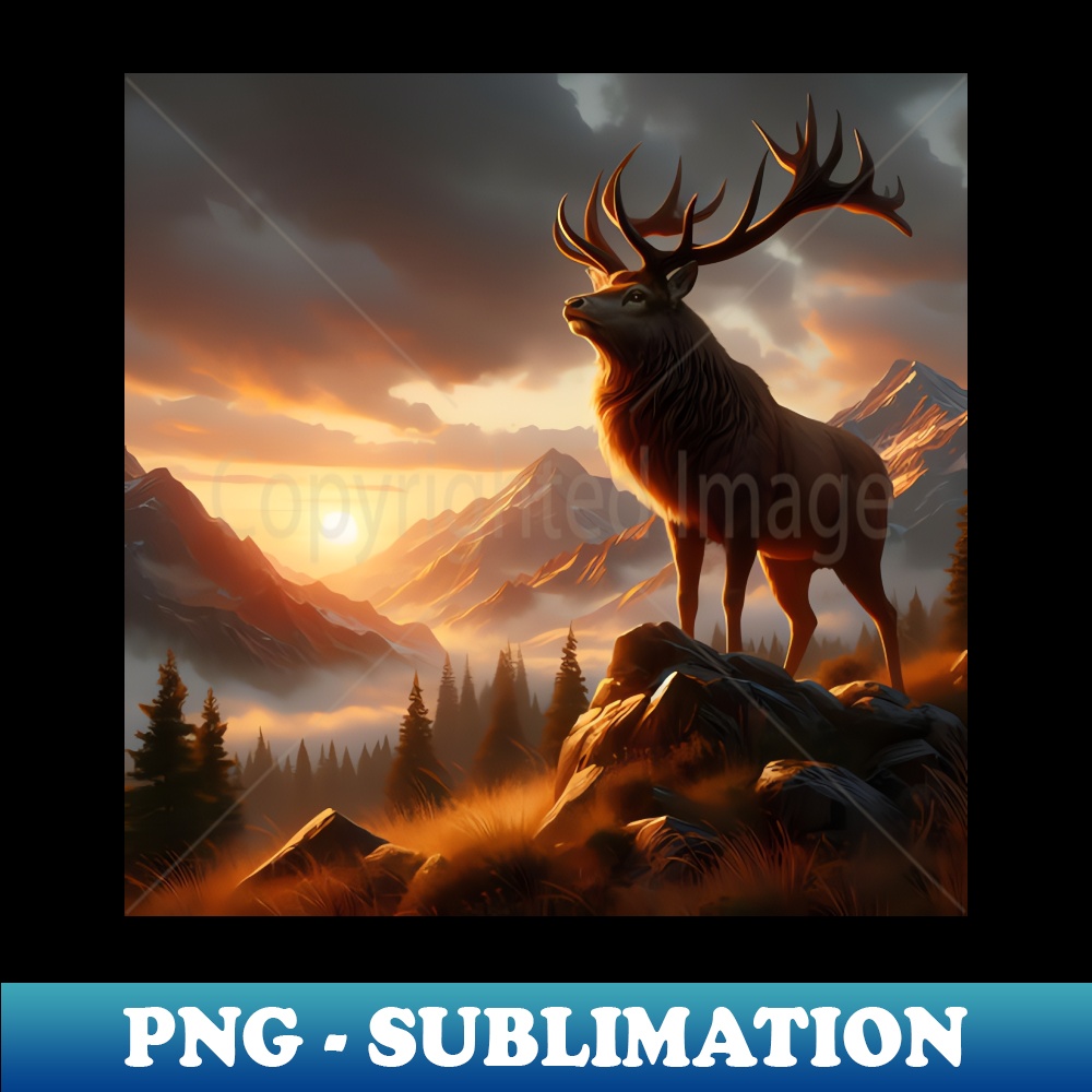 A powerful deer with large antlers watches the sunrise again | Inspire ...